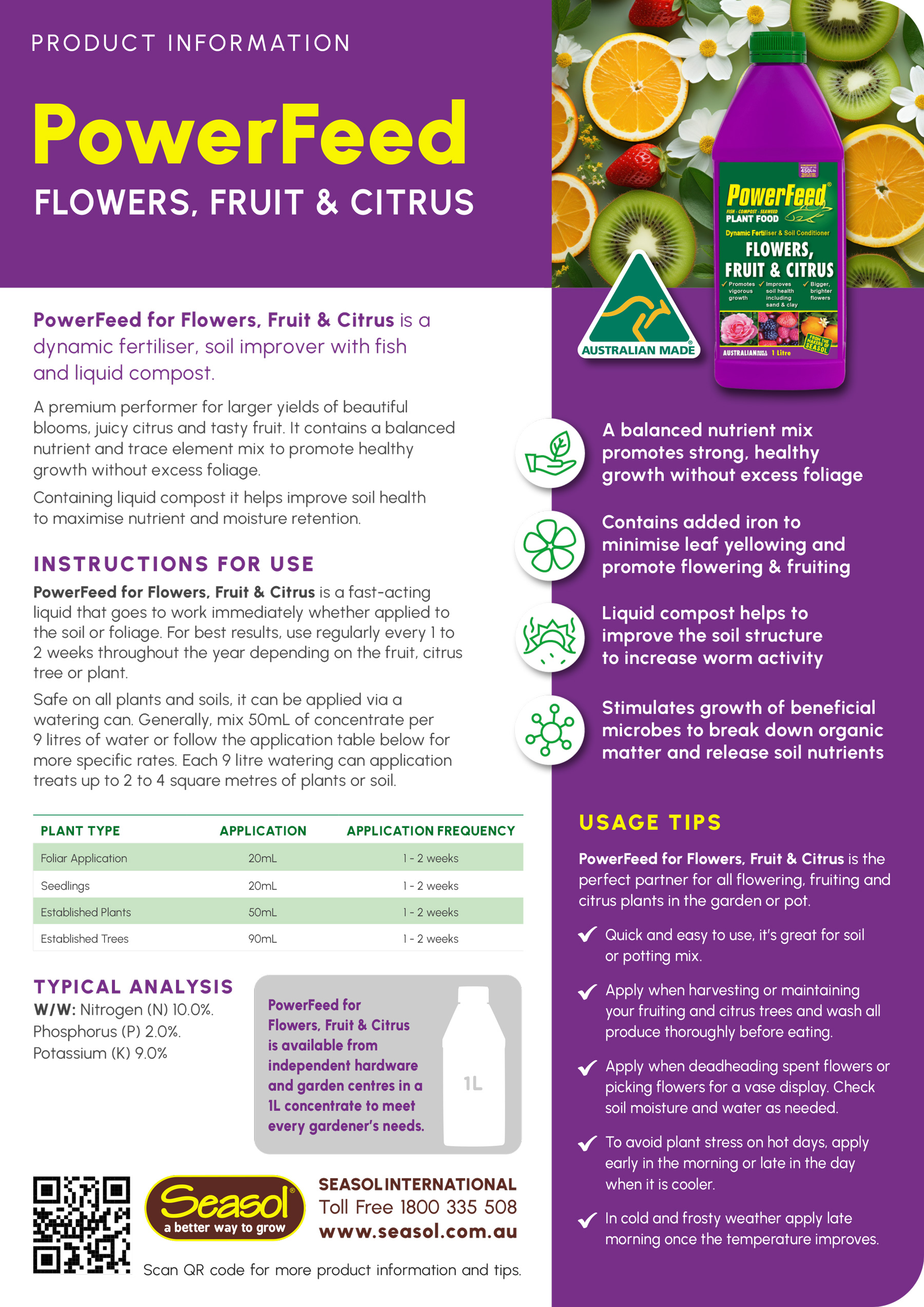 PowerFeed For Flowers, Fruit & Citrus | Seasol